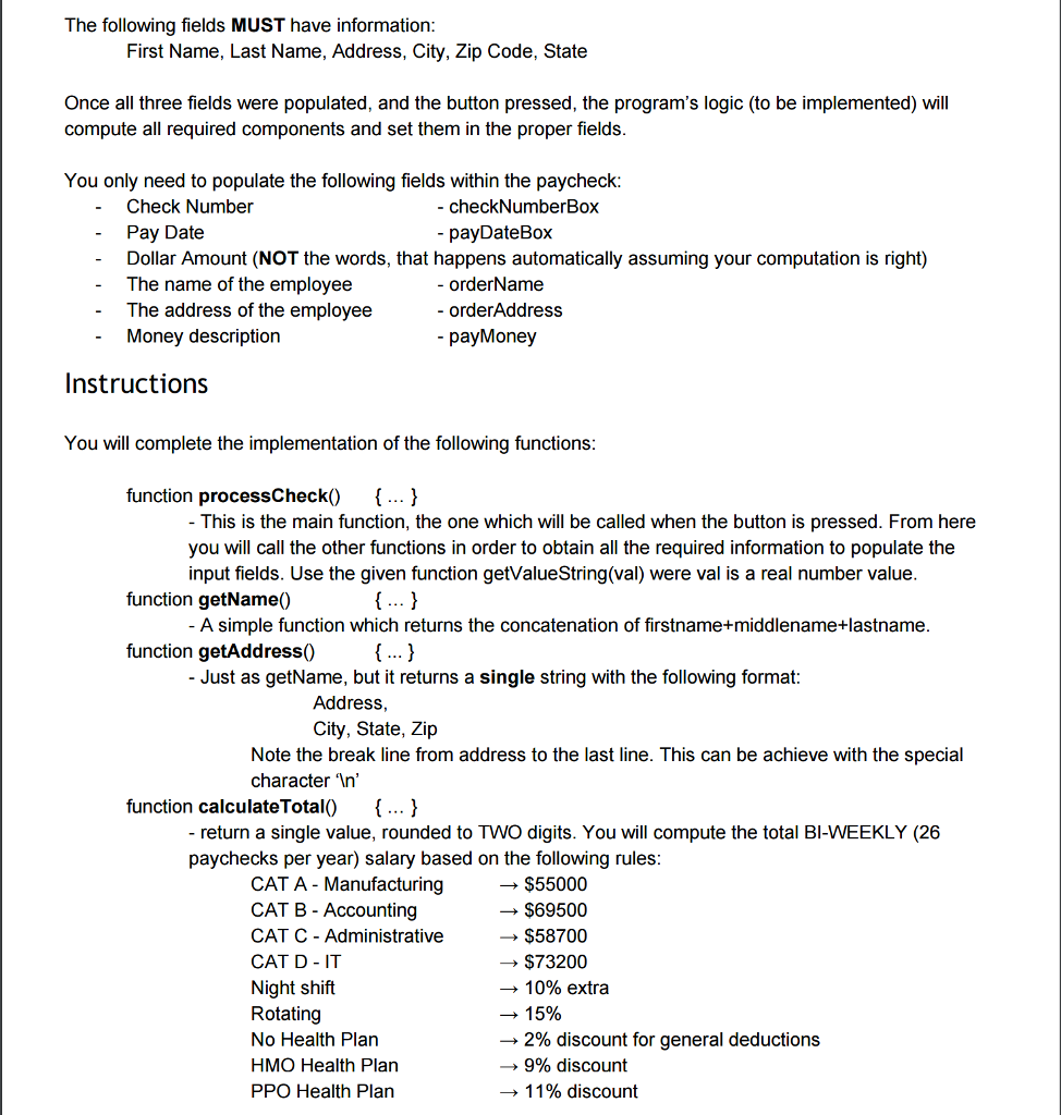 Solved PLEASE HELP WITH JAVASCRIPT!! FILL IN SKELETON CODE. | Chegg.com