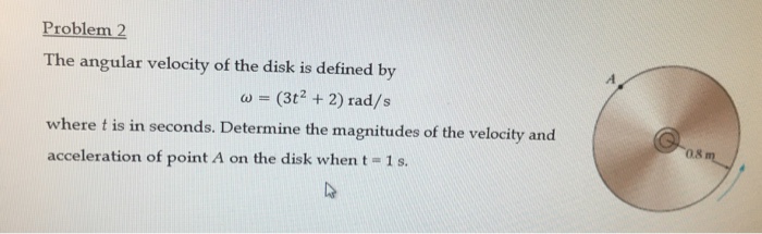 Solved The angular velocity of the disk is defined by omega | Chegg.com