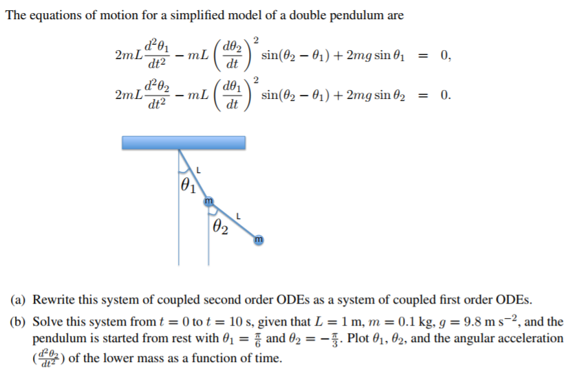 The equations of motion for a simplified model of a | Chegg.com