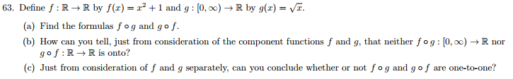 Solved Define f: R rightarrow R by f(x) = x^2 + 1 and g: [0, | Chegg.com