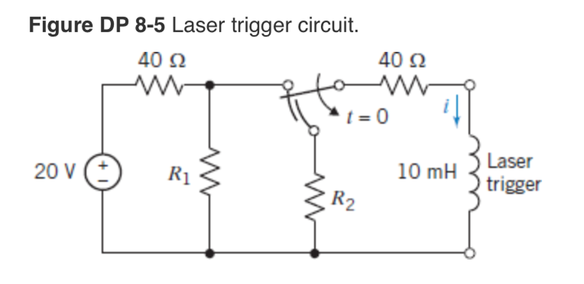 Solved A laser trigger circuit is shown in Figure DP 8-5. To | Chegg.com