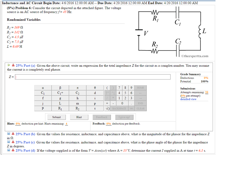 Solved a) Given the above circuit, write an expression for | Chegg.com