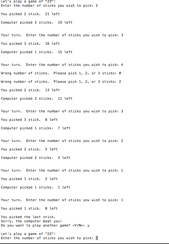 Solved The game of “23” is a two-player game that begins | Chegg.com