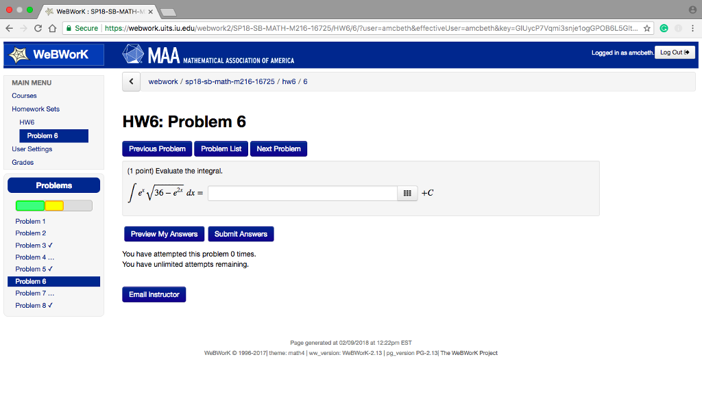 Solved WeBWorK : SP18-SB-MATH-M × . C Secure https://webwork | Chegg.com Solved WeBWorK : SP18-SB-MATH-M × . C Secure https://webwork | Chegg.com