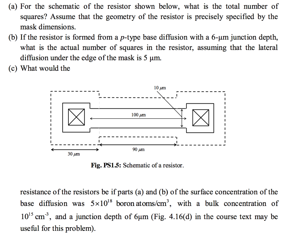 For the schematic of the resistor shown below, what | Chegg.com
