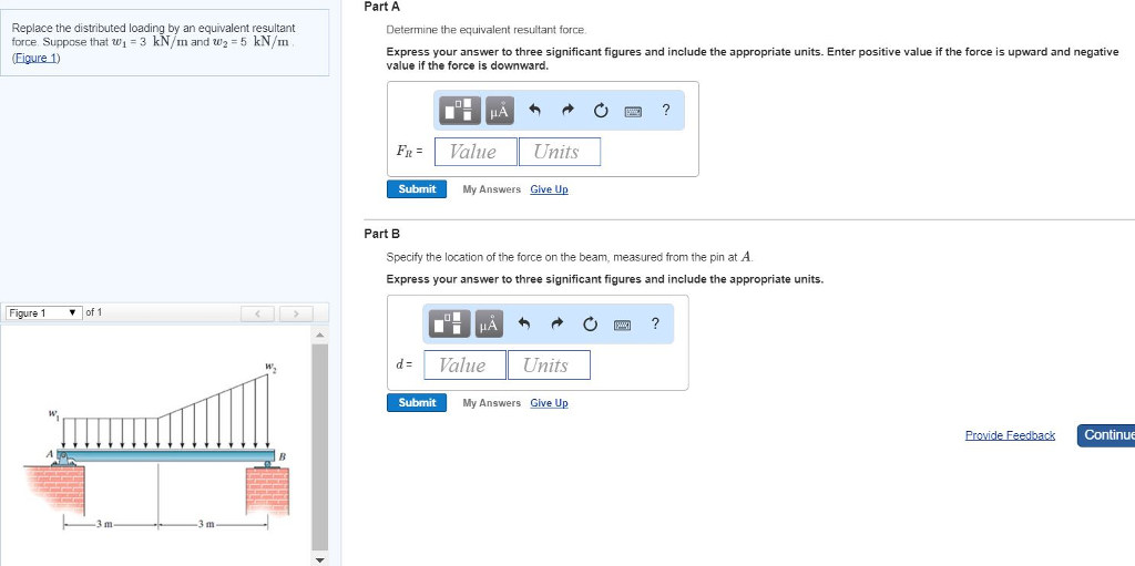 Solved Part A Replace The Distributed Loading By An