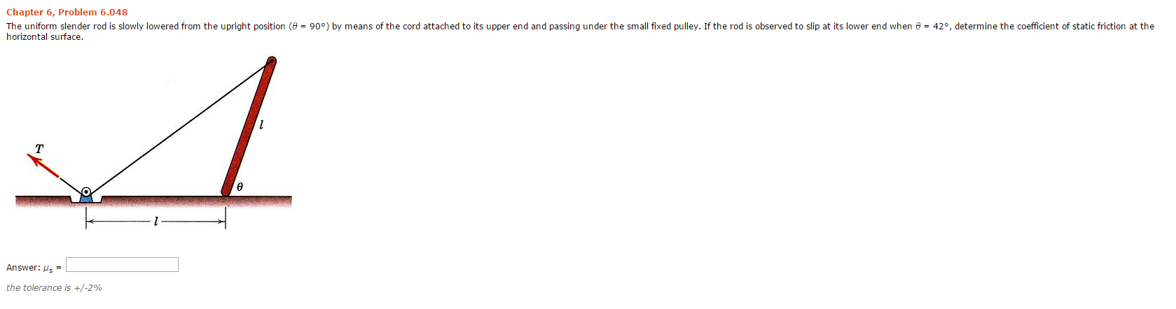 Solved The uniform slender rod is slowly lowered from the | Chegg.com