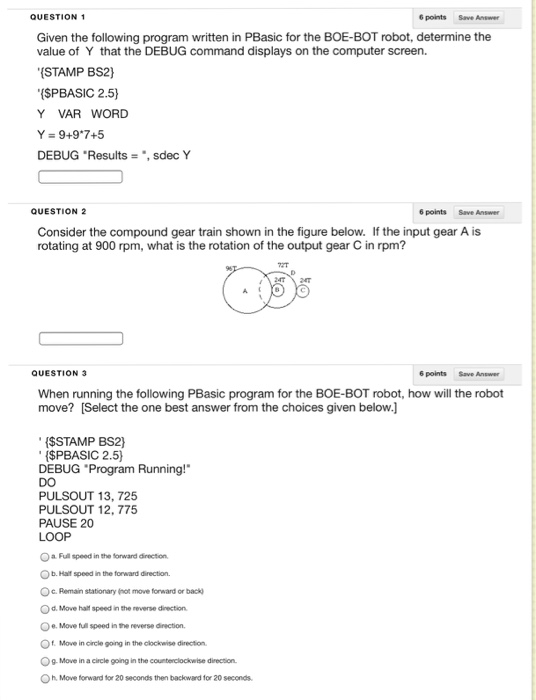 Solved Given the following program written in P Basic for | Chegg.com
