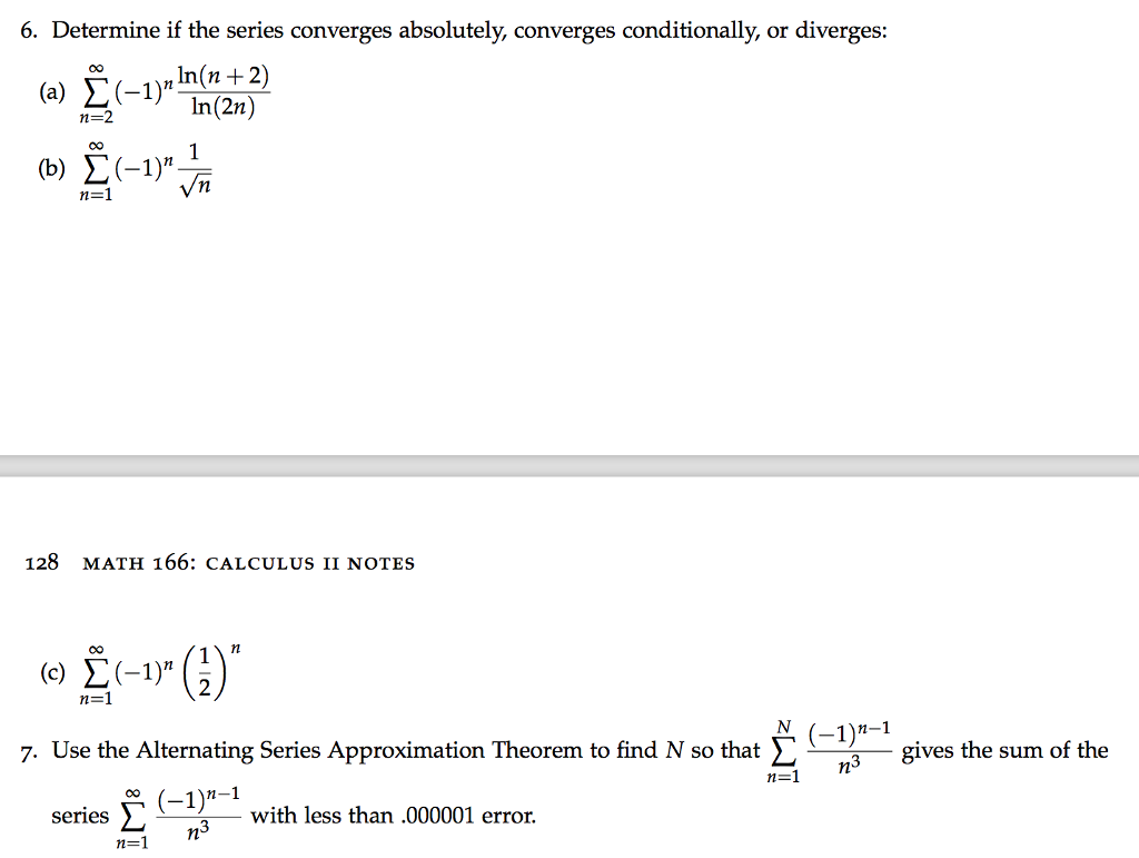 Solved Determine if the series converges absolutely, | Chegg.com Solved Determine if the series converges absolutely, | Chegg.com