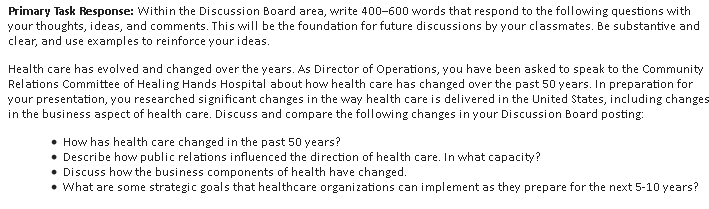 Solved Within the Discussion Board area, write 400-600 words | Chegg.com