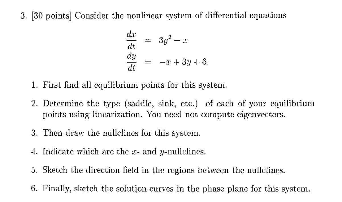 Solved Consider The Nonlinear System Of Differential Chegg Solved Consider The Nonlinear System Of Differential Chegg