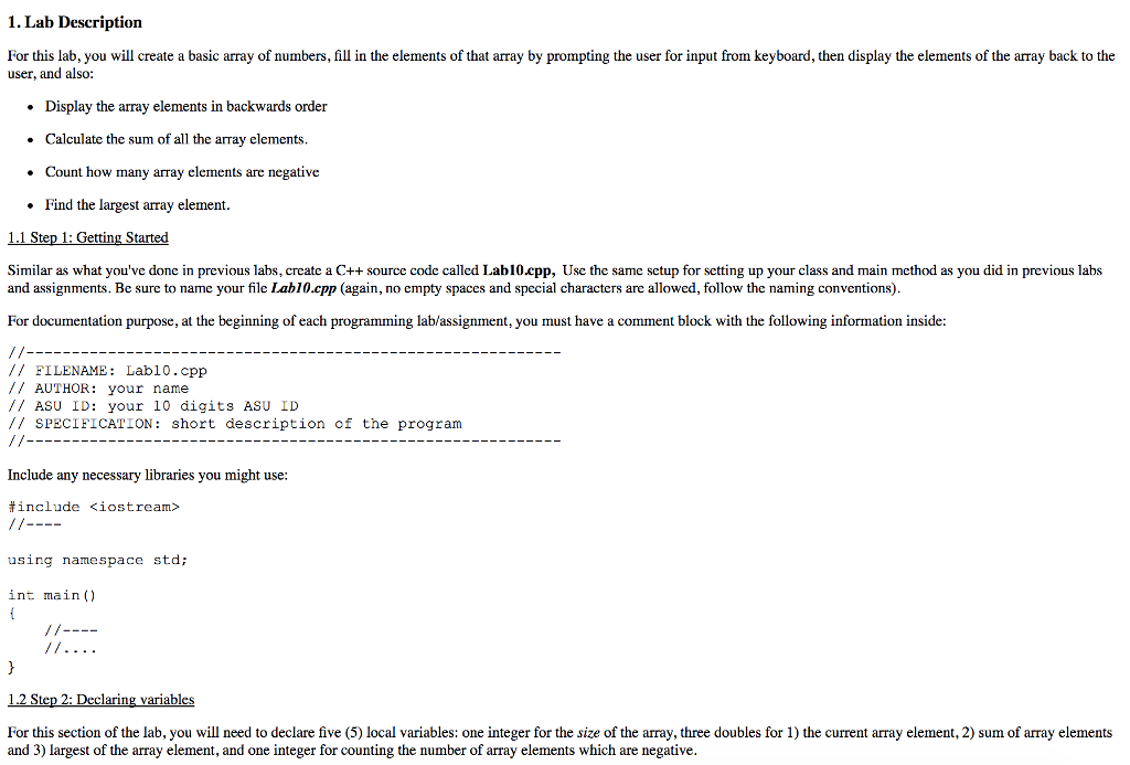 Solved 1 Lab Description For This Lab You Will Create A