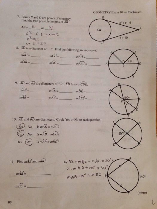 Solved 7. Points B and D are points of tangency. Find the | Chegg.com