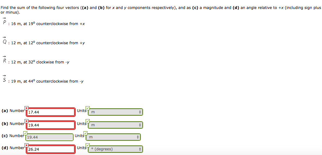 Solved Find the sum of the following four vectors ((a) and | Chegg.com