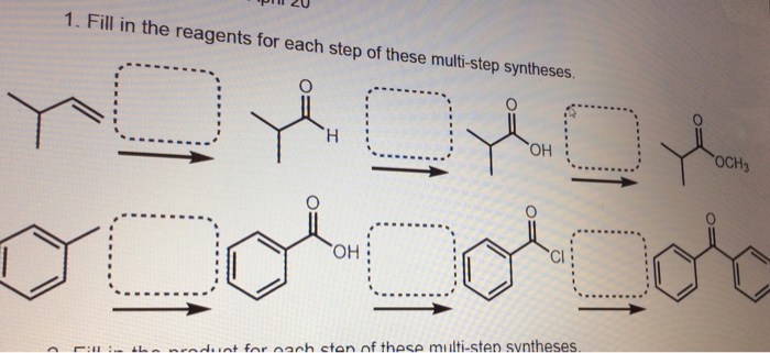Solved Fill in the reagents tor each step of these syntheses | Chegg.com