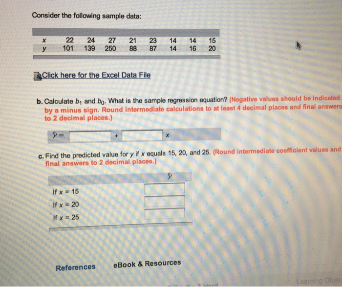 Solved Consider the following sample data: Calculate b_1 | Chegg.com
