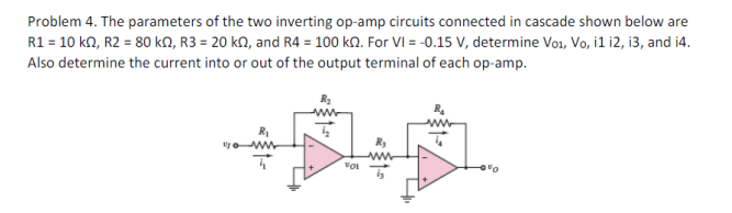 Solved The parameters of the two inverting op-amp circuits | Chegg.com