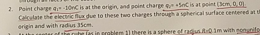 Solved point charge q1=-10nC is at the origin, and point | Chegg.com