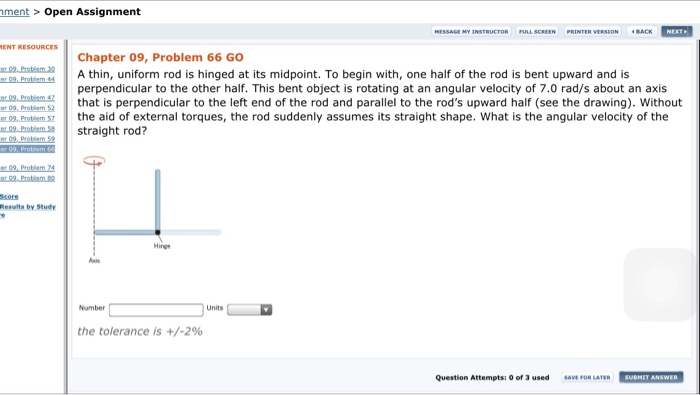 Solved A thin, uniform rod is hinged at its midpoint. To | Chegg.com