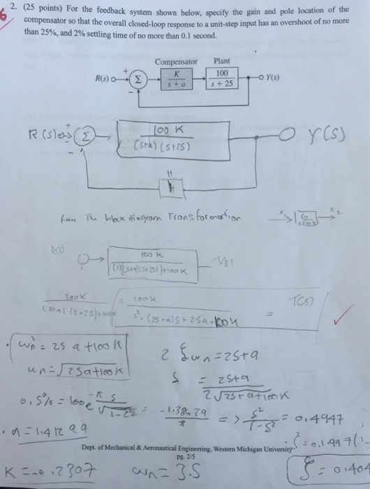 Solved For the feedback system shown below, specify the gain | Chegg.com