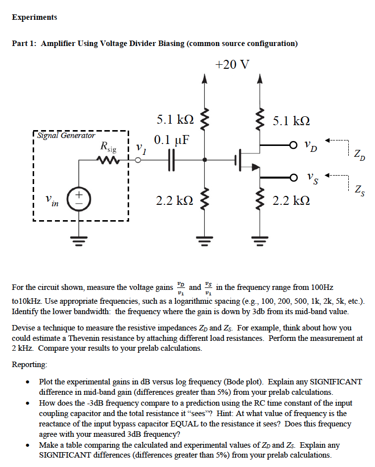 Lab #7 NMOS Small-Signal Amplifier Purpose In this | Chegg.com
