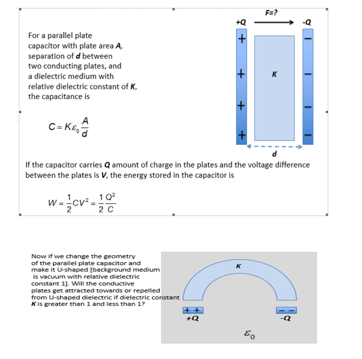 F-? For a parallel plate capacitor with plate area A, | Chegg.com