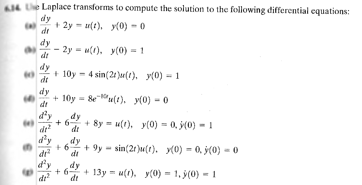 Solved Let Laplace transforms to compute the solution to the | Chegg.com
