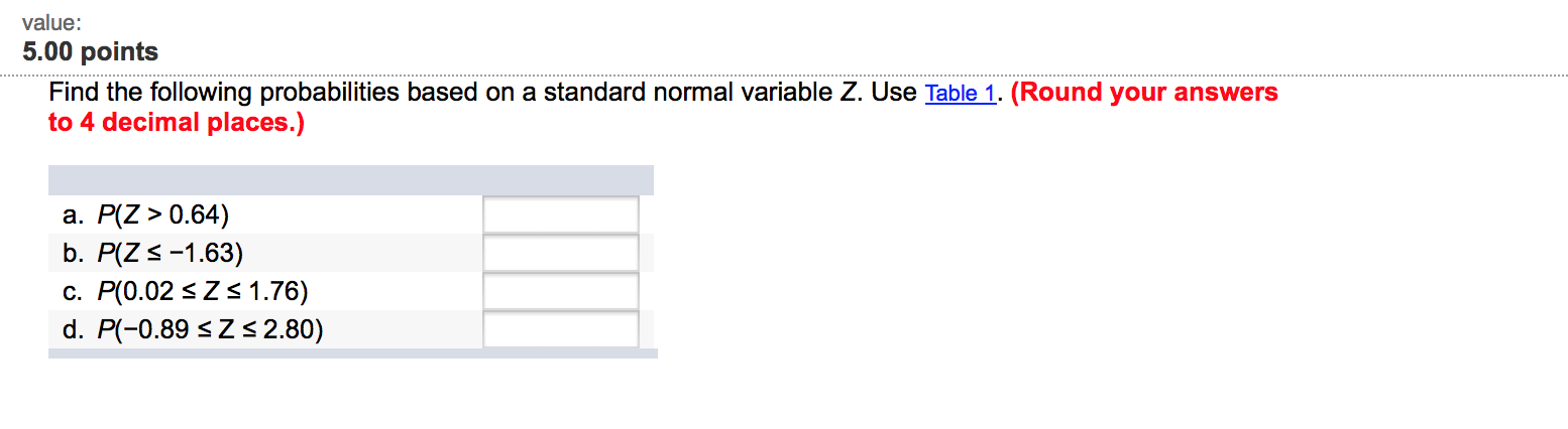Solved Find the following probabilities based on a standard | Chegg.com