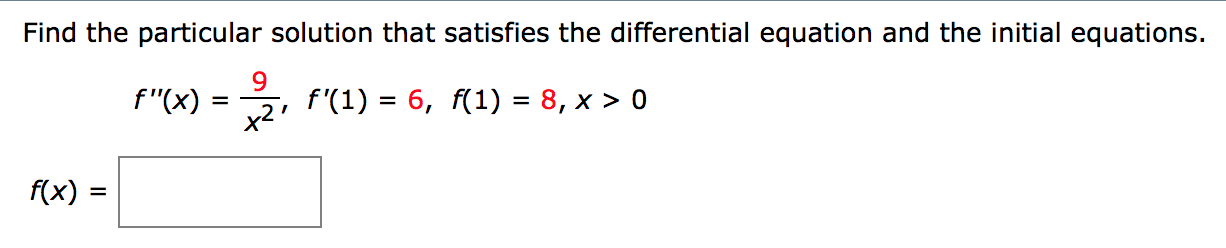 Solved Find the particular solution that satisfies the | Chegg.com