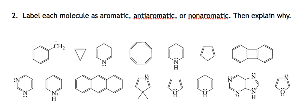 Solved Label each molecule as aromatic, antiaromatic, or | Chegg.com