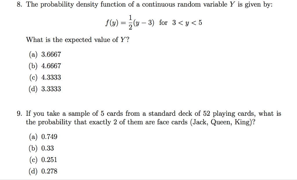 Solved 8. The probability density function of a continuous | Chegg.com