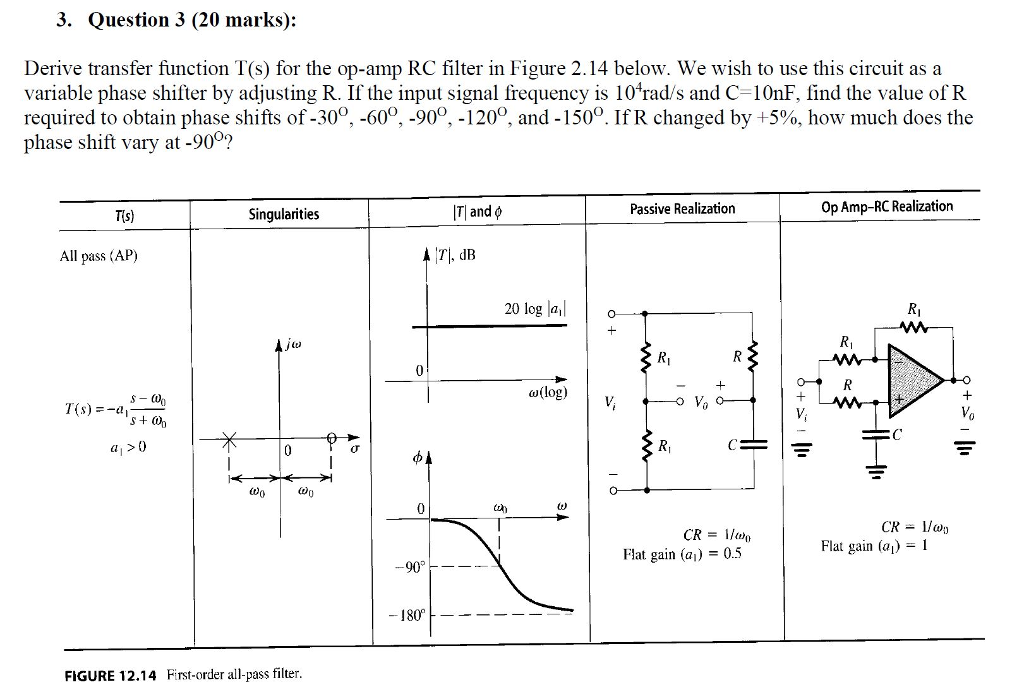 Solved 3. Question 3 (20 marks): Derive transfer function | Chegg.com