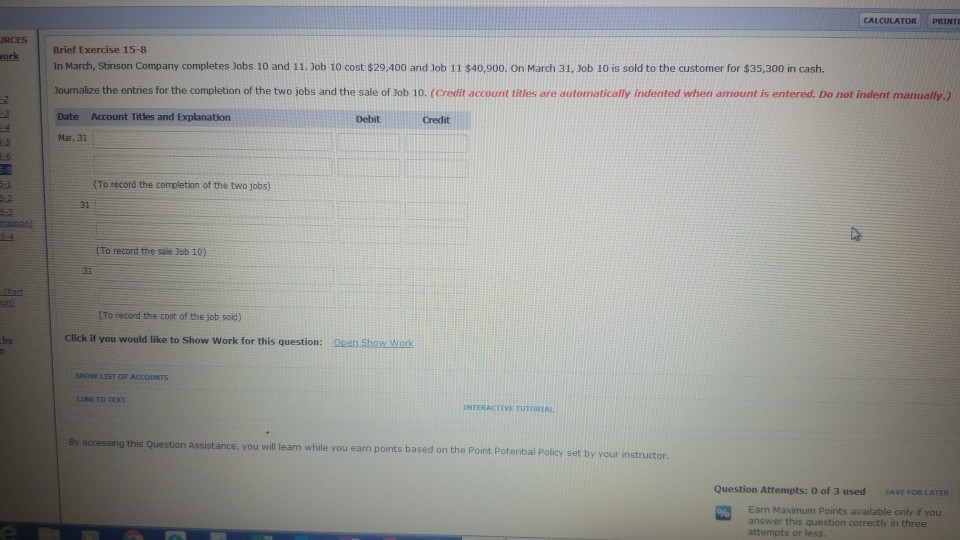Solved CALCULATOR PRINTE IRCES Brief Exercise 15-8 In March, | Chegg.com