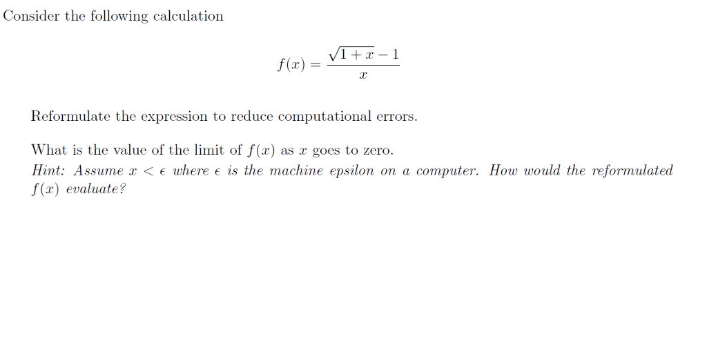 Solved Consider the following calculation Reformulate the | Chegg.com