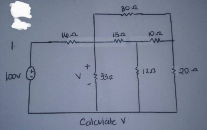 Solved Given the circuit, find V using delta to wye or wye | Chegg.com