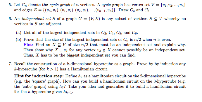 Solved 5. Let Cn denote the cycle graph of n vertices. A | Chegg.com