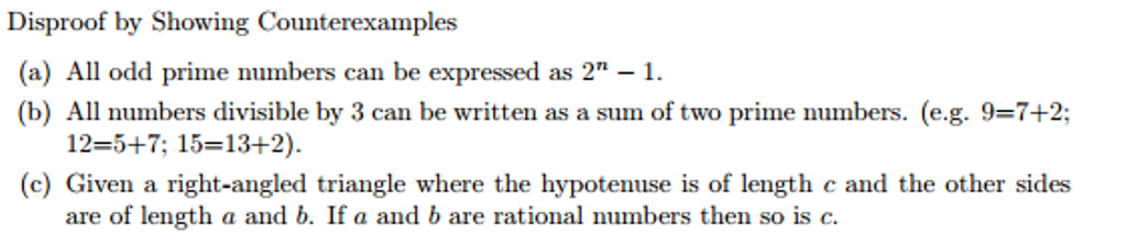 Solved Help with disproof by showing counterexamples. Please | Chegg.com