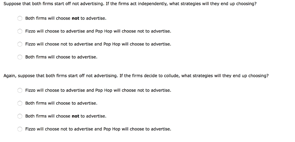 Solved 5 To Advertise Or Not To Advertise Suppose That