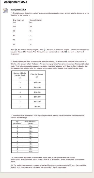 Solved Assignment 3A.4 1. The table below shows the resuits | Chegg.com