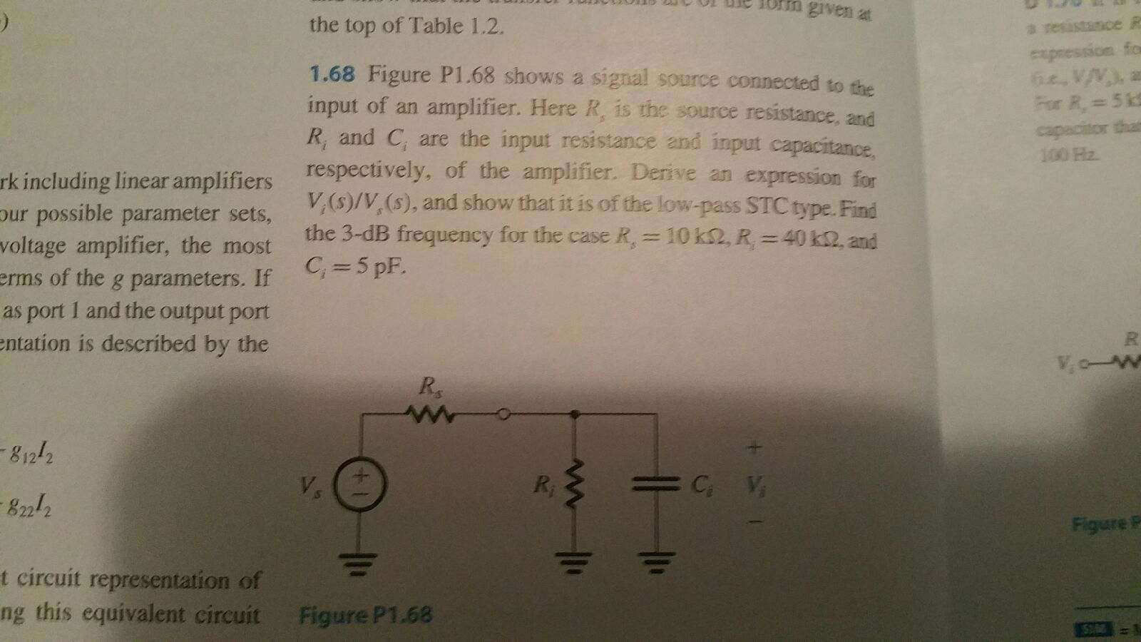 Solved 1.68 Figure P1.68 shows a signal source connected to | Chegg.com