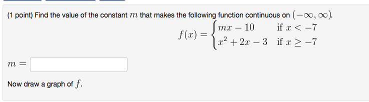 Solved (1 point) Find the value of the constant m that makes | Chegg.com