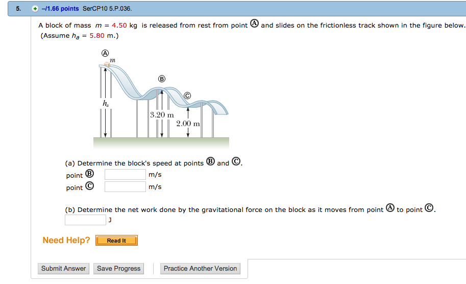 Solved A block of mass m = 4.50 kg is released from rest | Chegg.com