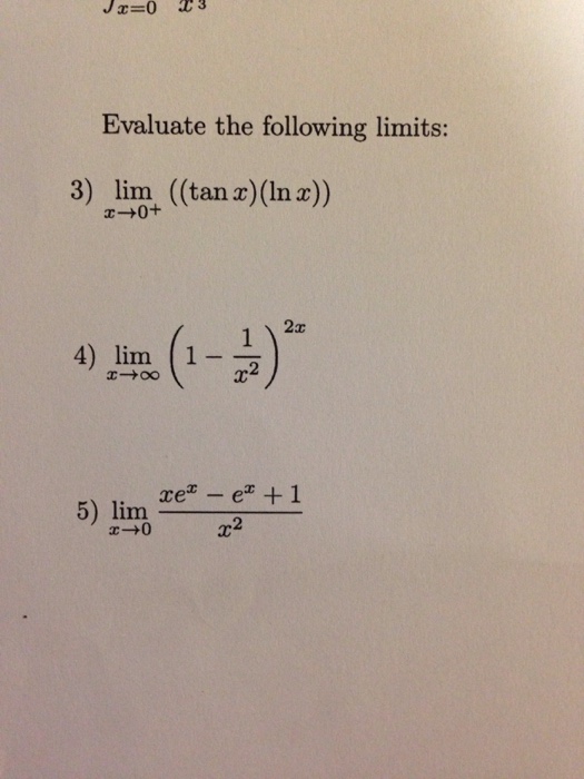 Solved Evaluate the following limits: lim_x rightarrow 0^+ | Chegg.com