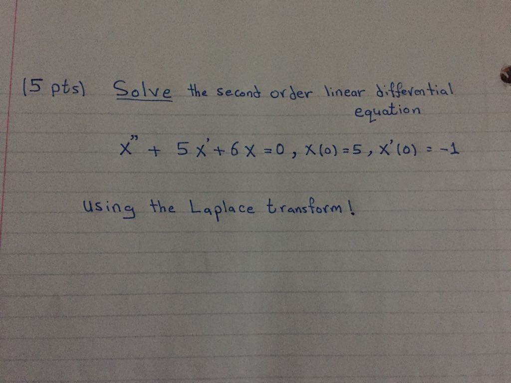 Solved Solve the Second order linear differential equation | Chegg.com