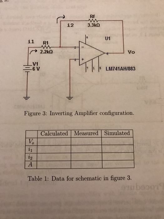 Solved Inverting Amplifier... Need help find the Calculated | Chegg.com