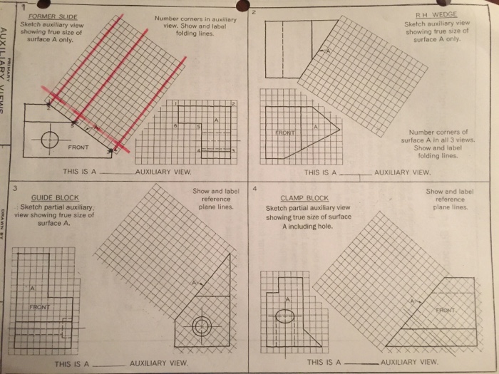 Solved Auxiliary views assignment for my engineering class. | Chegg.com