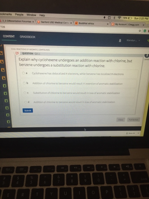 Solved Explain why cyclohexene undergoes an addition | Chegg.com