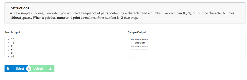 Solved Instructions Write a simple run-length encoder: you | Chegg.com