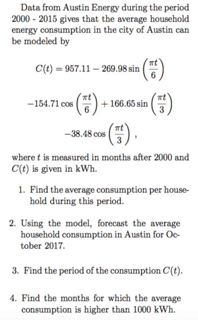 Solved Data from Austin Energy during the period 2000 - 2015 | Chegg.com