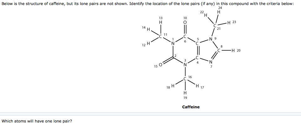 Solved Below is the structure of caffeine, but its lone | Chegg.com